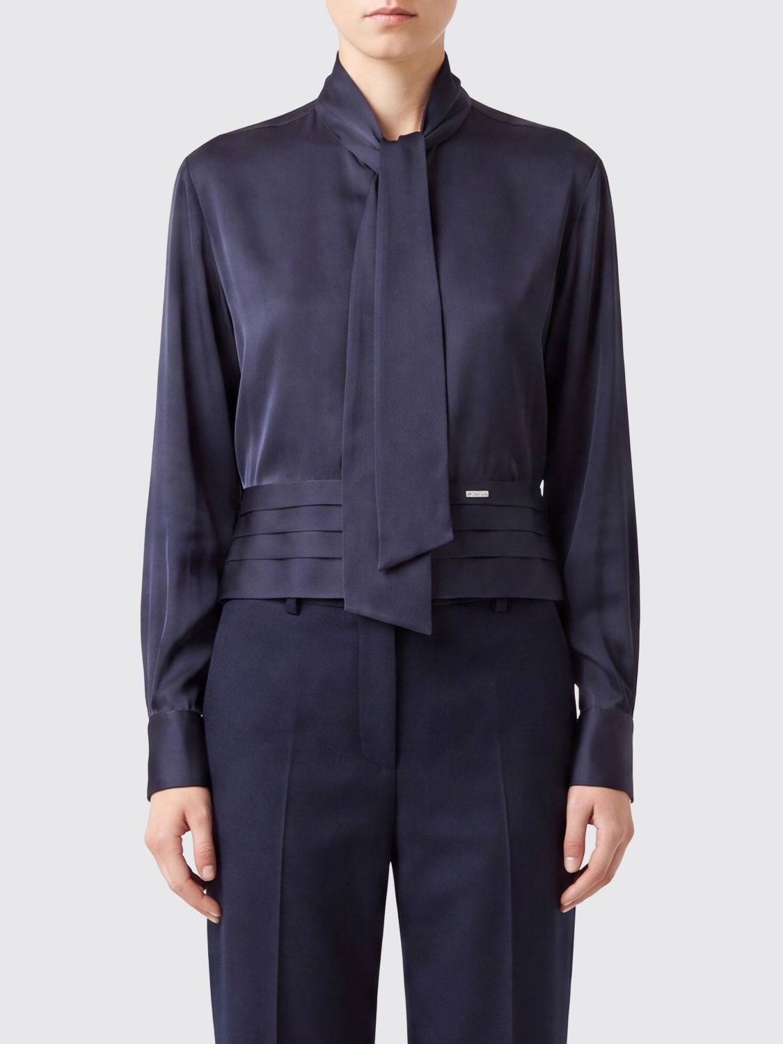 DSQUARED2 Dsquared2 Stretch Silk Blouse with Pussy-Bow Collar