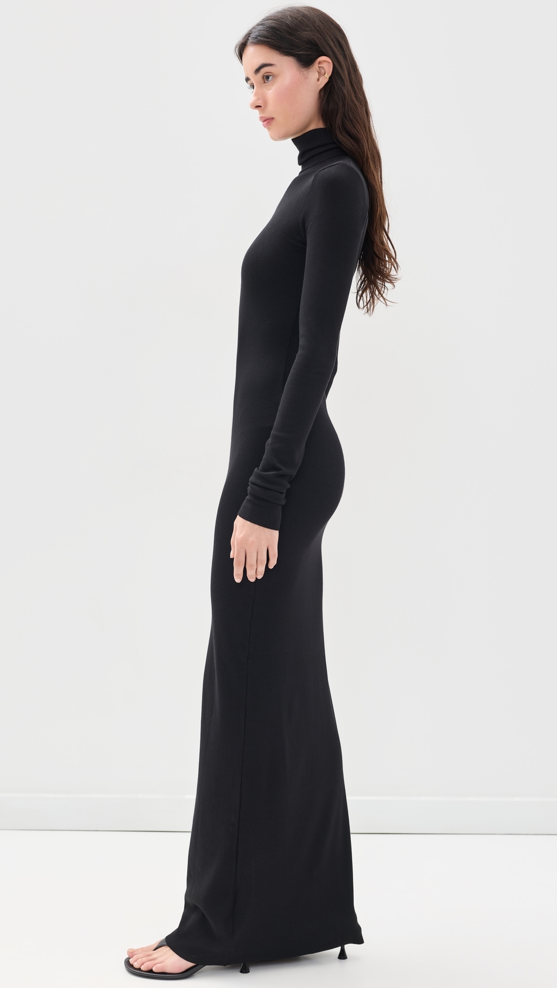 ETERNE Éterne Long Sleeve Turtleneck Maxi Dress