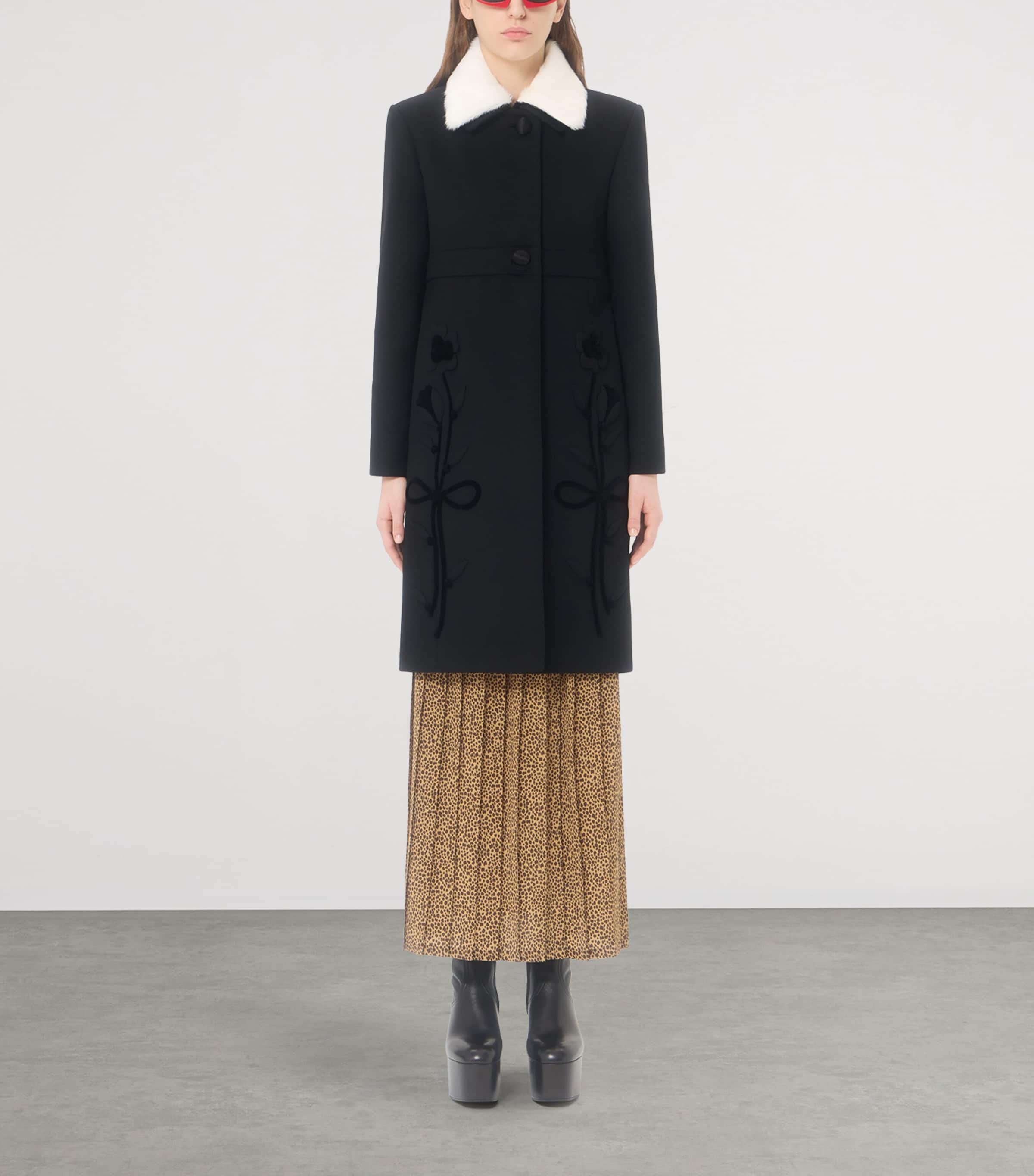 VALENTINO Valentino Wool-Cashmere Embroidered Coat
