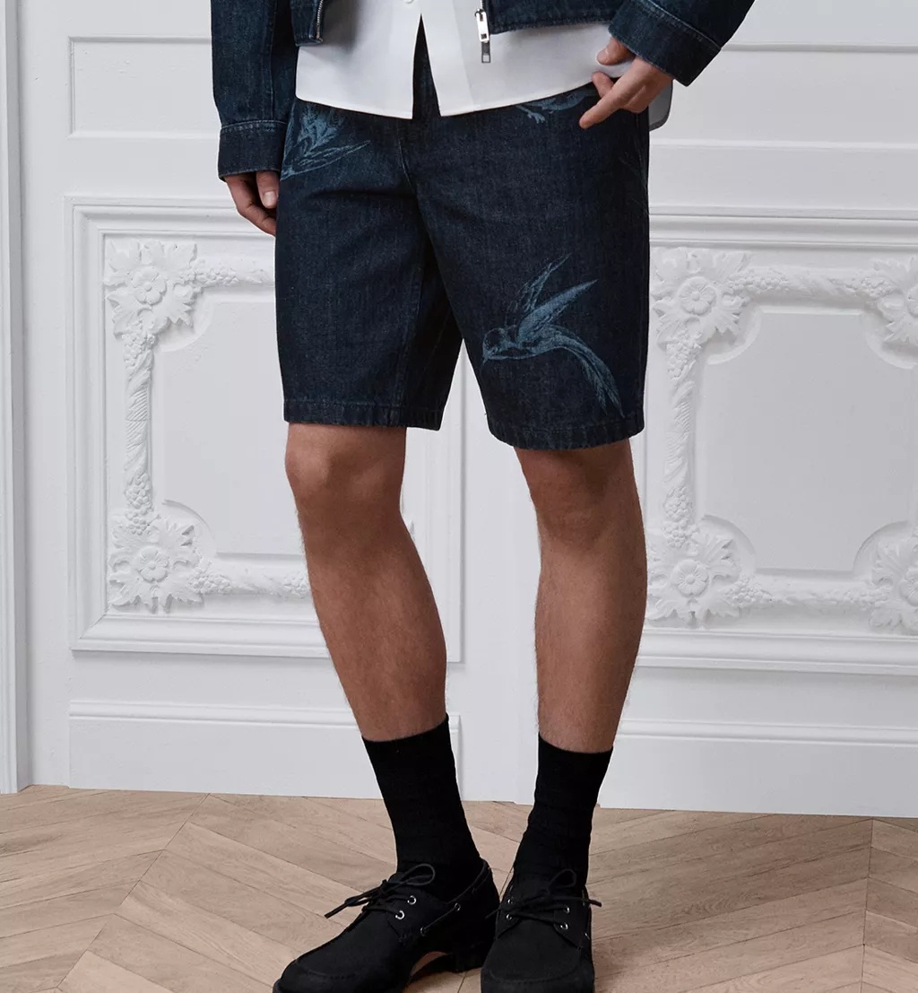 DIOR Dior Hummingbird Print Denim Shorts