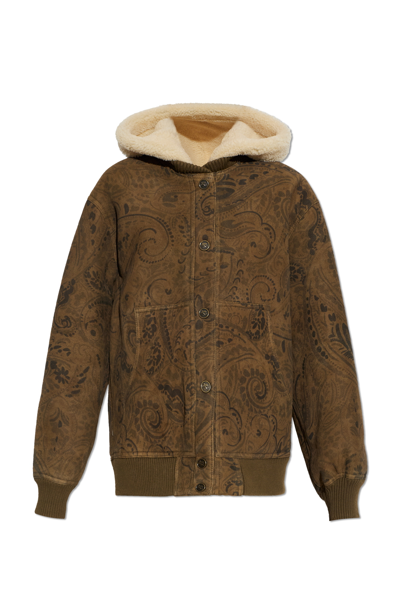 ETRO Etro Hooded Leather Jacket with Paisley Print