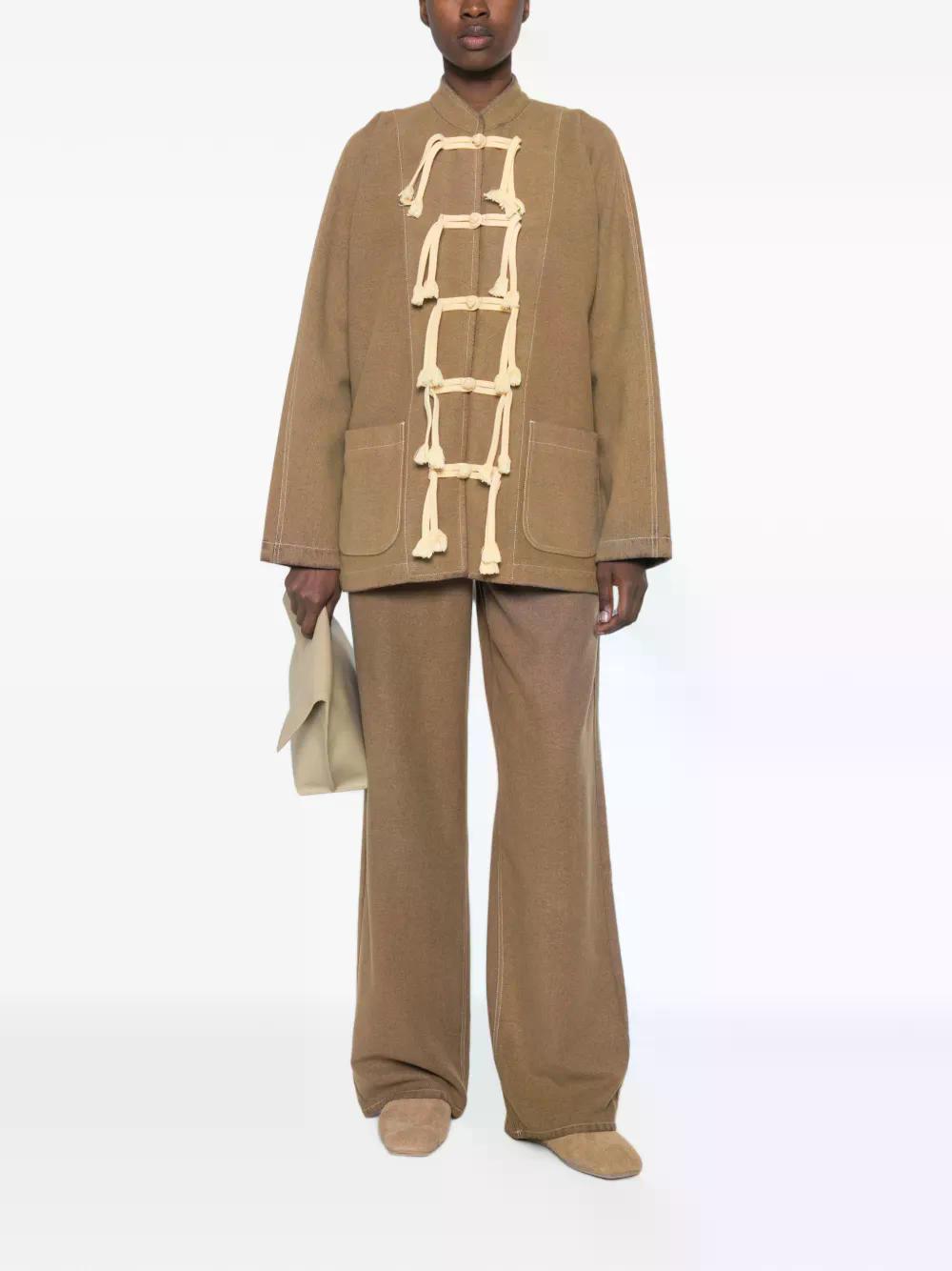 UMA WANG Uma Wang Contrast Stitch Wide-Leg Trousers