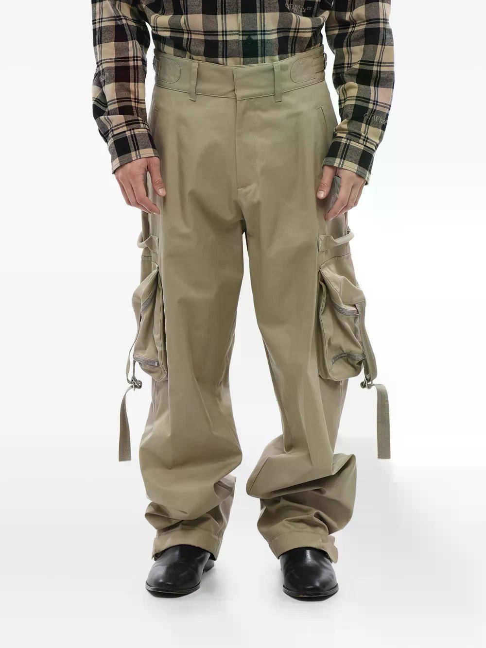 OFF-WHITE Off-White Cargo Trousers with Zipped Pockets