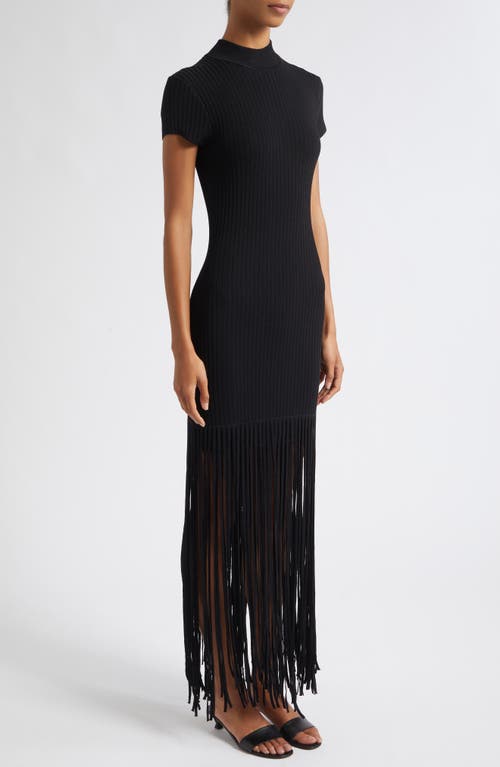 TOCCIN Toccin Jada Mock Neck Fringe Minidress