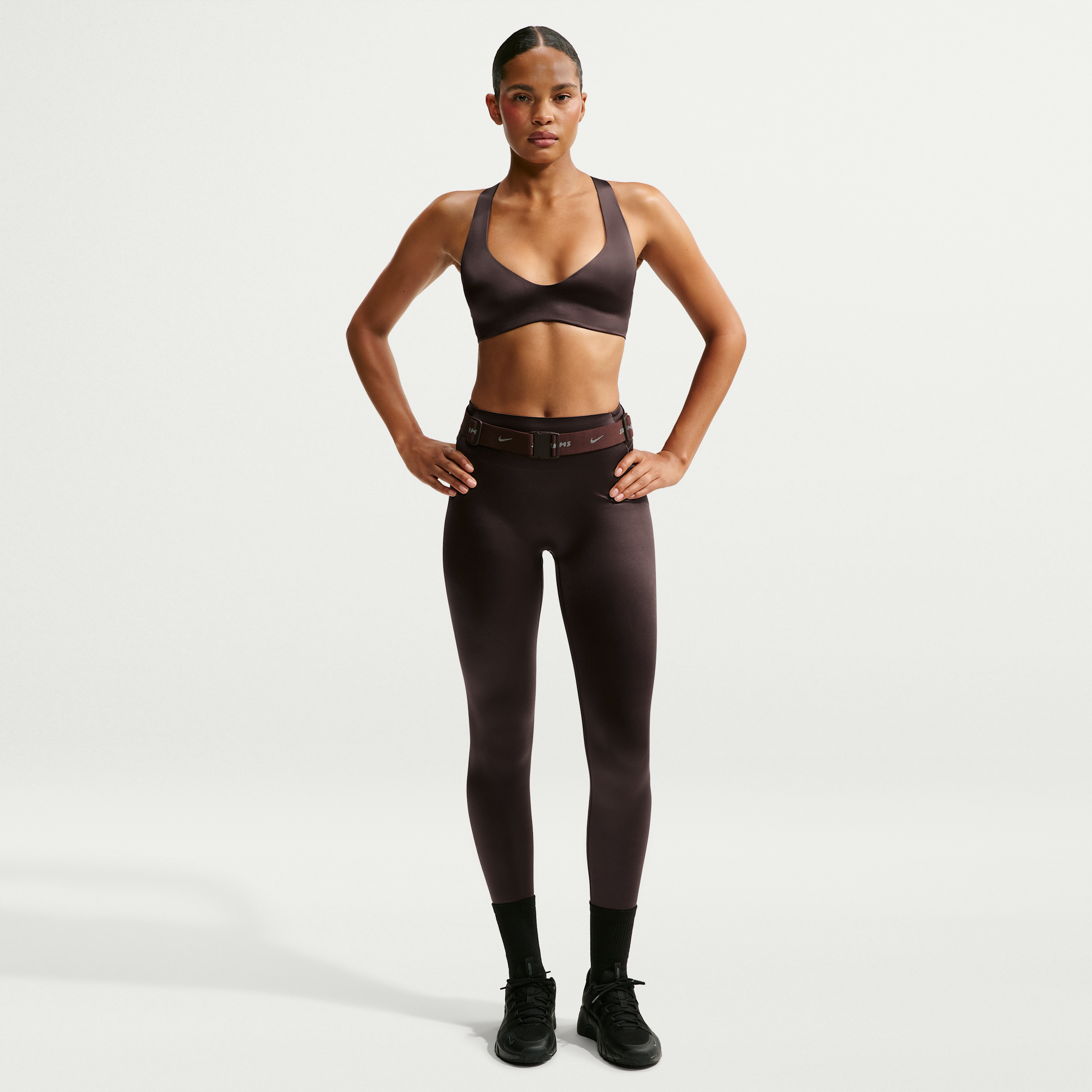 NIKE women's skims satin shine high-waisted bonded 29" leggings