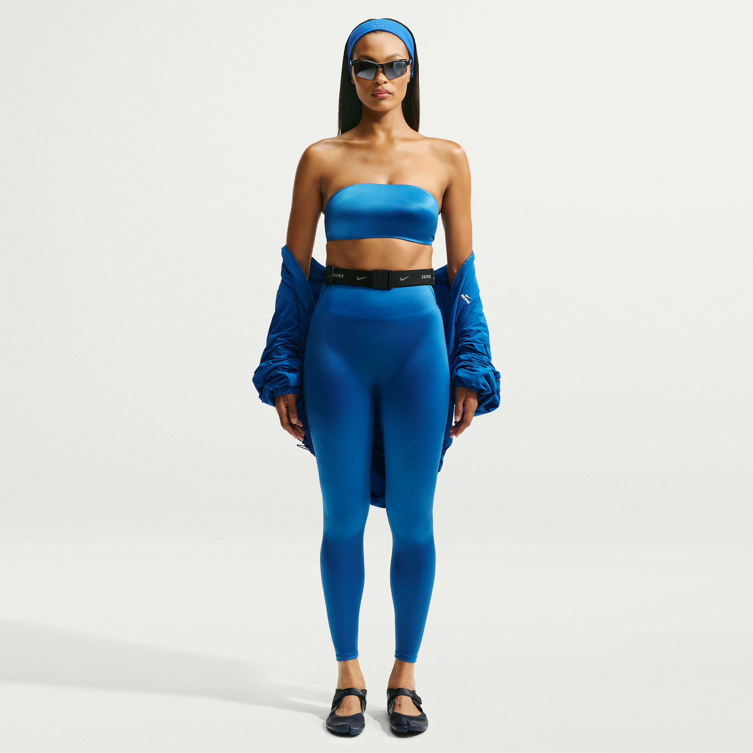 NIKE women's skims satin shine high-waisted bonded 26" leggings