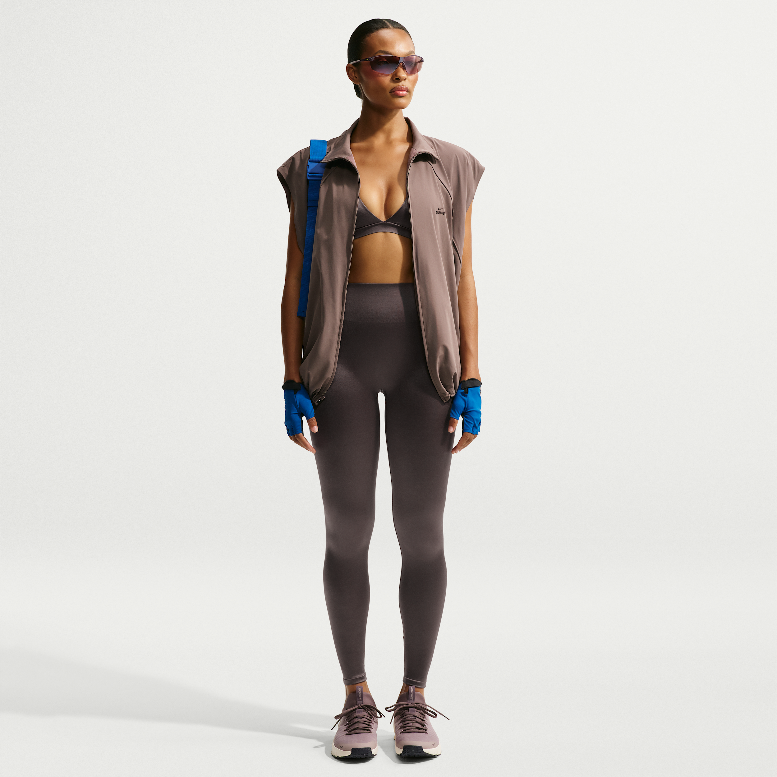 NIKE women's skims satin shine high-waisted bonded 26" leggings