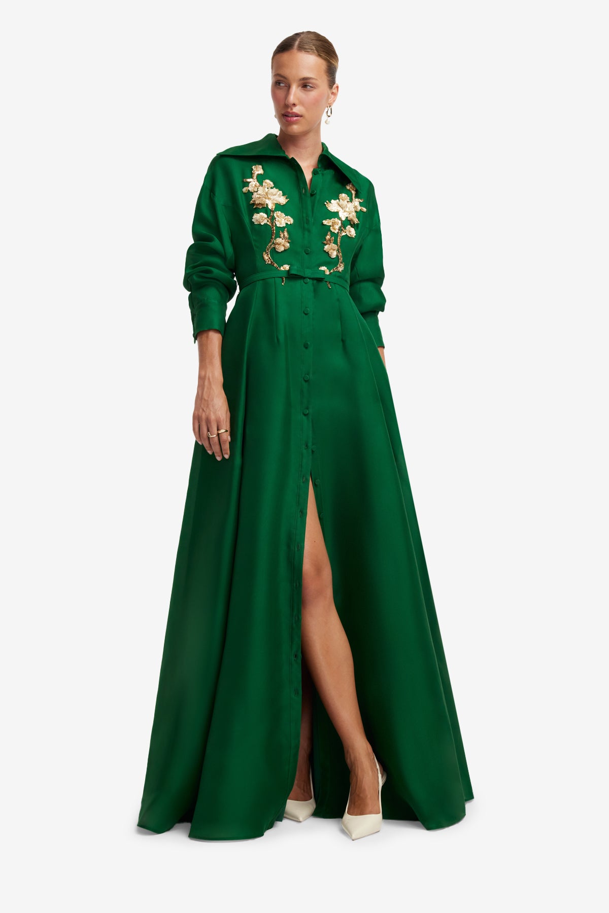 LEO LIN Leo Lin Josephine Embellished Silk Gown