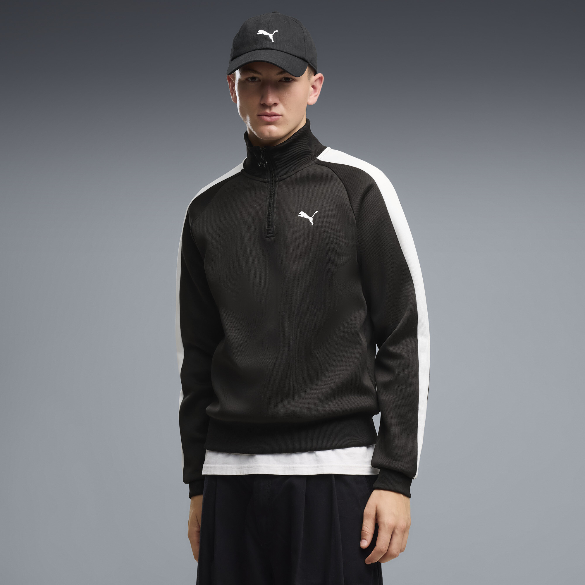 PUMA Puma T7 Quarter-Zip Track Jacket with Signature Stripes