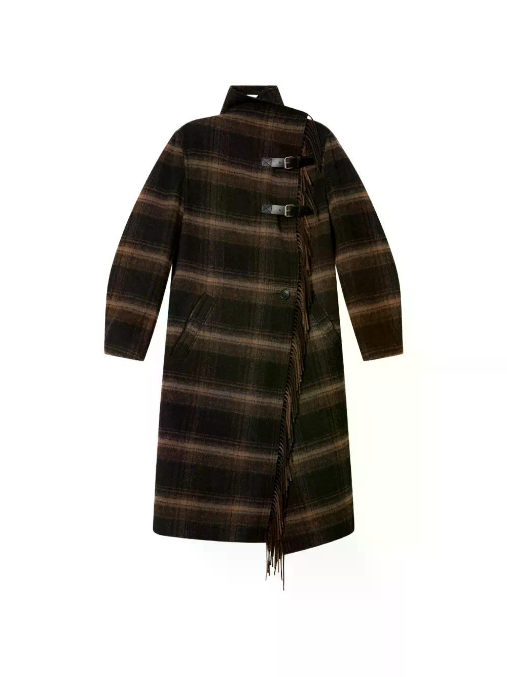 MARANT ETOILE MARANT ÉTOILE Gihan Fringed Plaid Coat