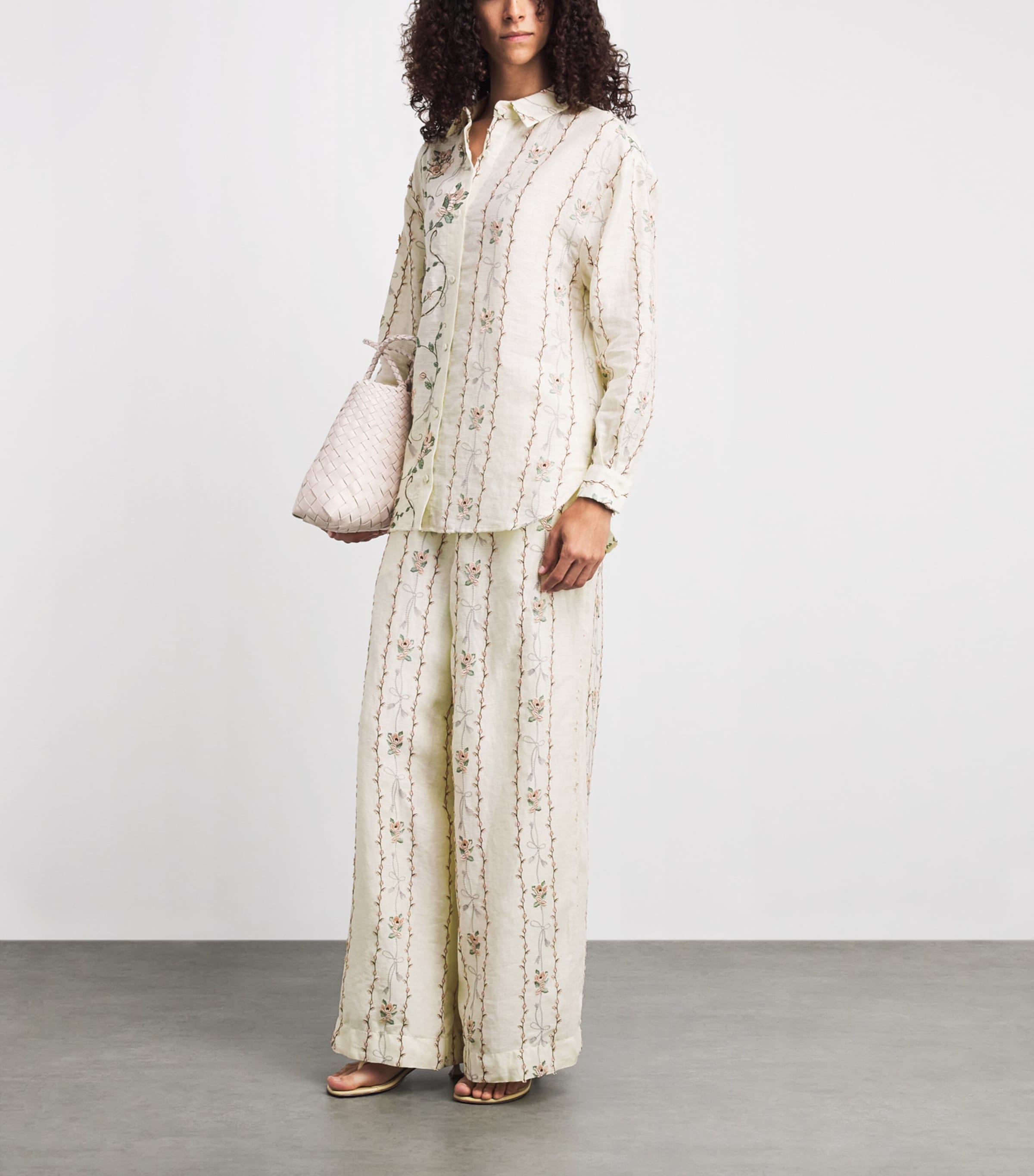 AGUA BENDITA Agua By Agua Bendita Cecilia Navegante Embroidered Linen Shirt