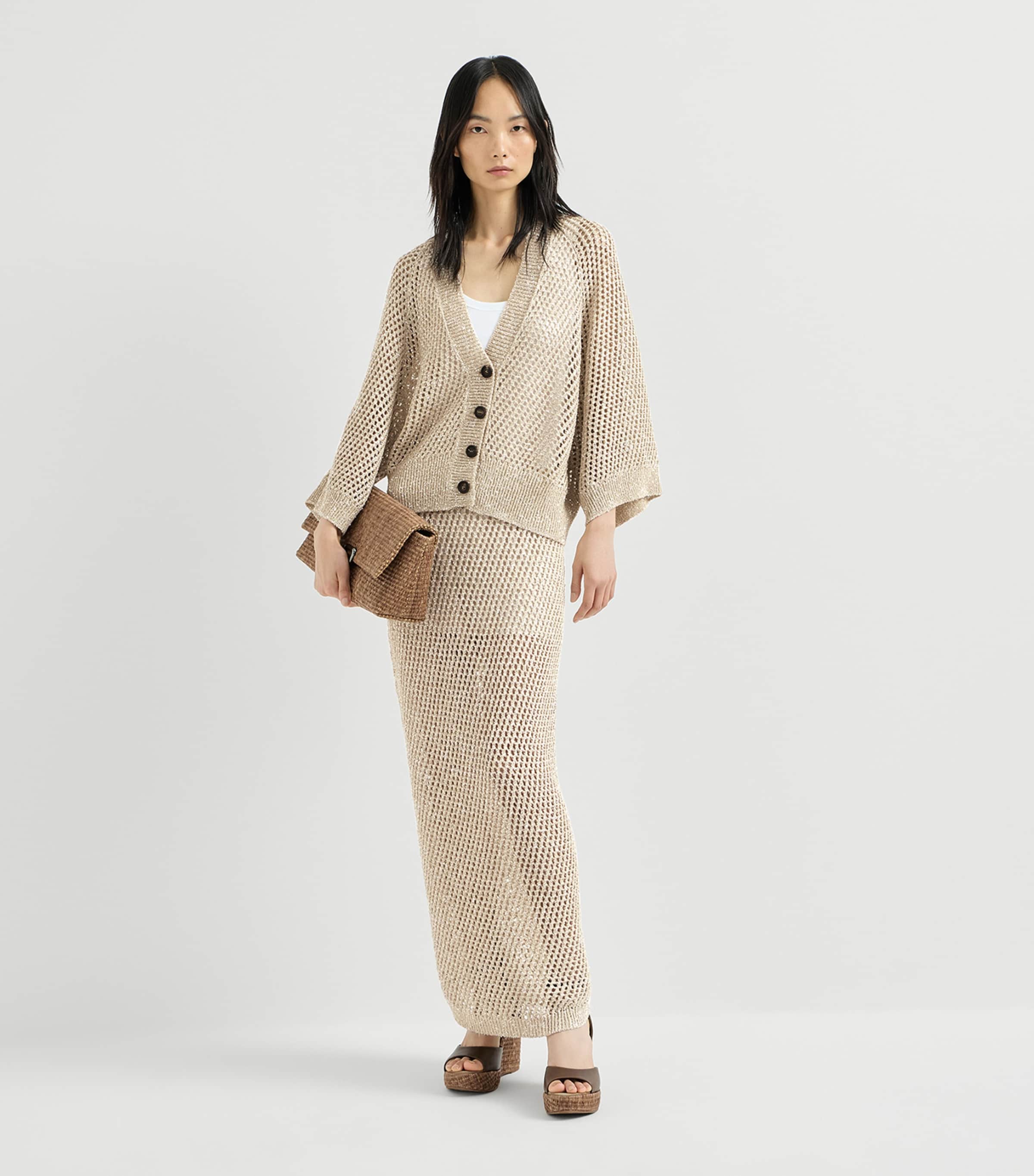 BRUNELLO CUCINELLI Brunello Cucinelli Embellished Knit Maxi Skirt