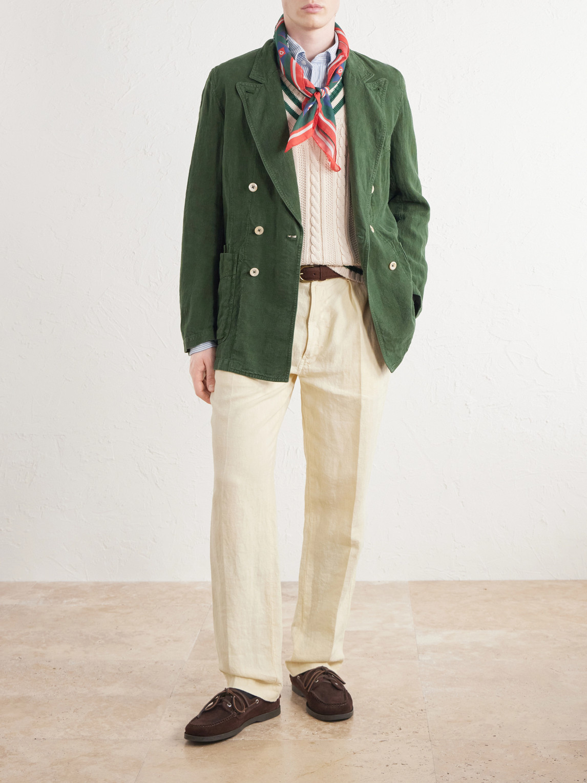 DRAKE'S Drake's Games Linen Trousers