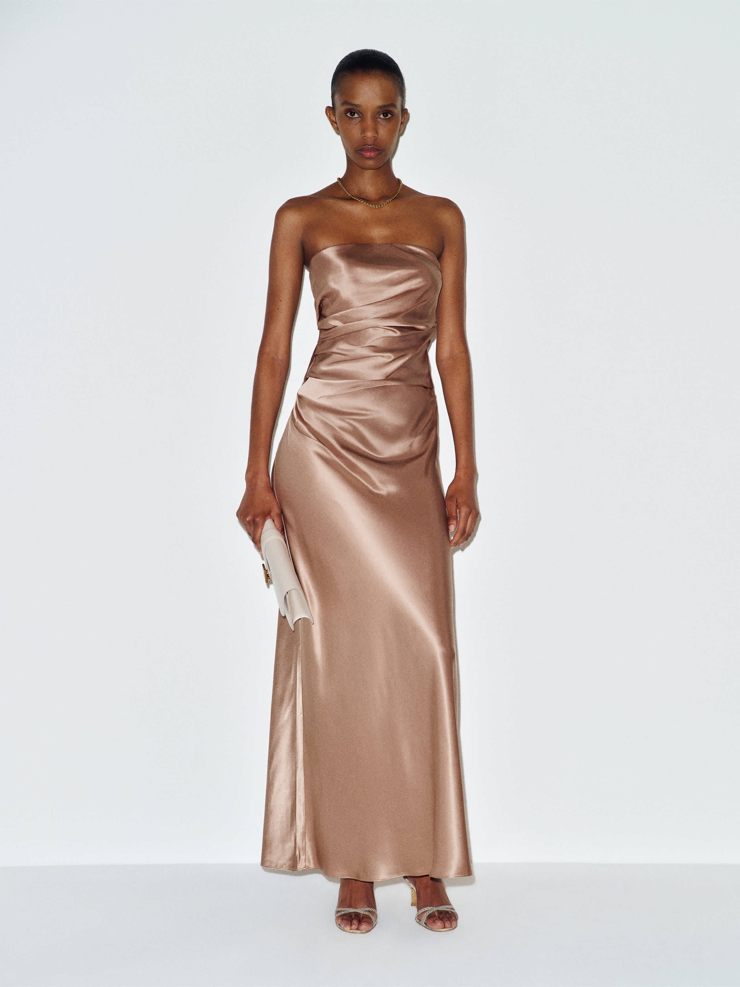REFORMATION REFORMATION Meshea Silk Strapless Maxi Dress