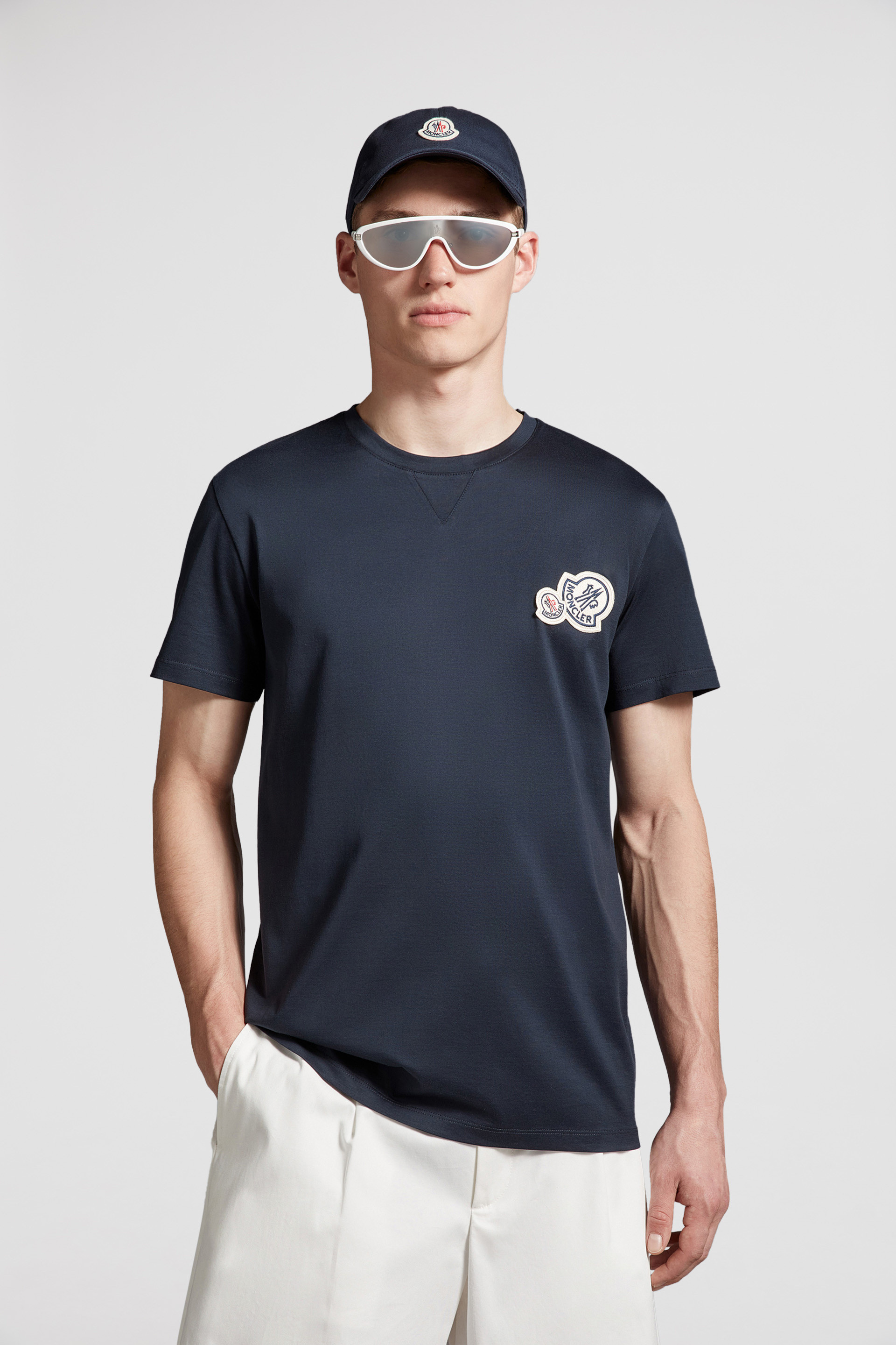 MONCLER Double Logo Patch Cotton T-Shirt