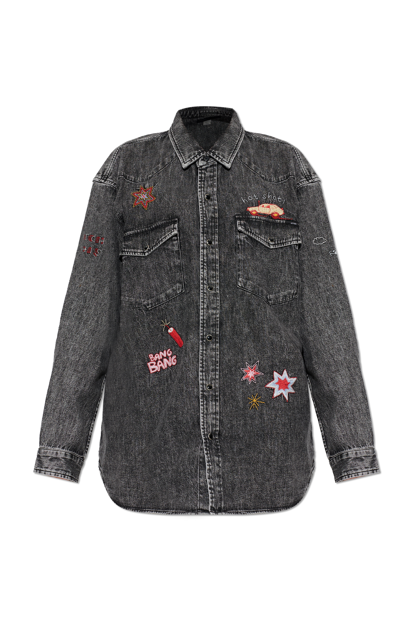 MOTHER MOTHER The Exes and Ohs Embroidered Denim Shirt