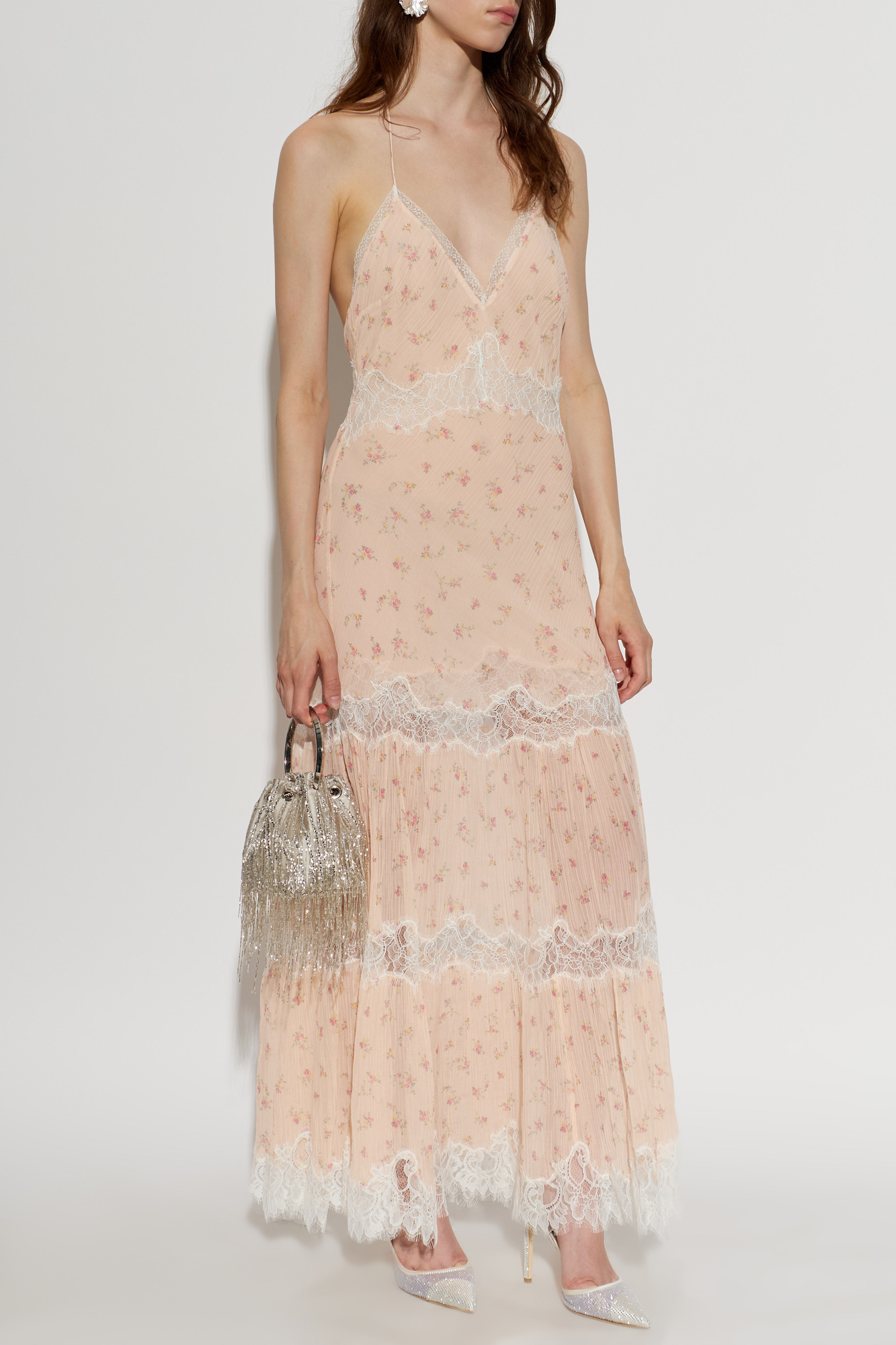 LOVESHACKFANCY LoveShackFancy 'Kieva' Floral Cotton and Silk Blend Maxi Dress