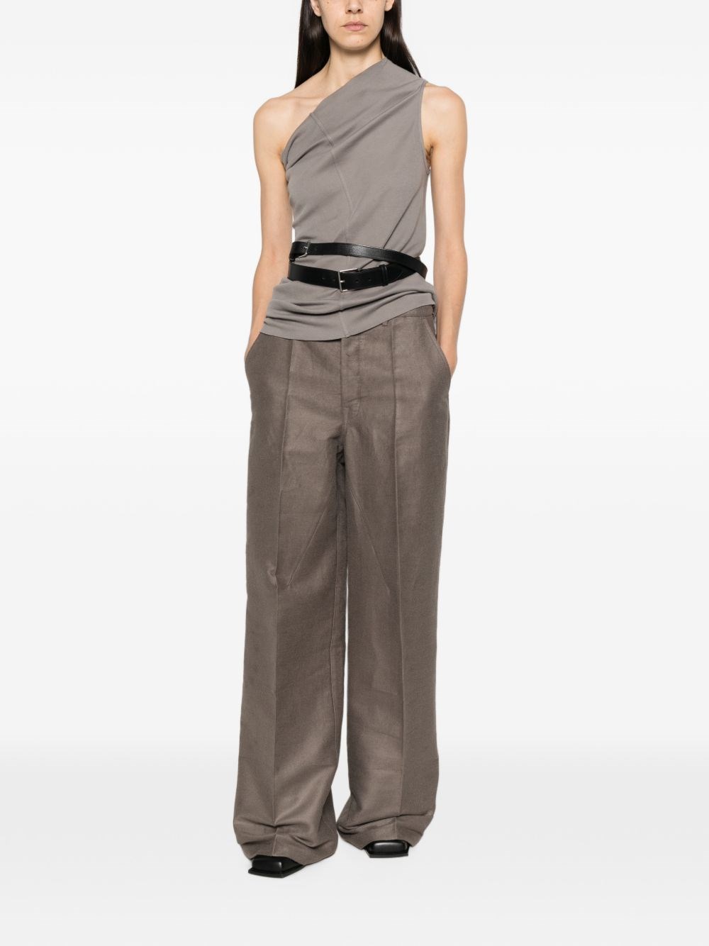 RICK OWENS Rick Owens Asymmetric Neck One-Shoulder Tank Top