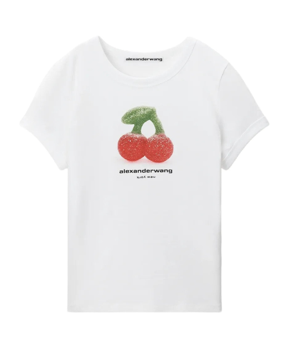 ALEXANDER WANG ALEXANDER WANG Glitter Cherry Logo T-shirt