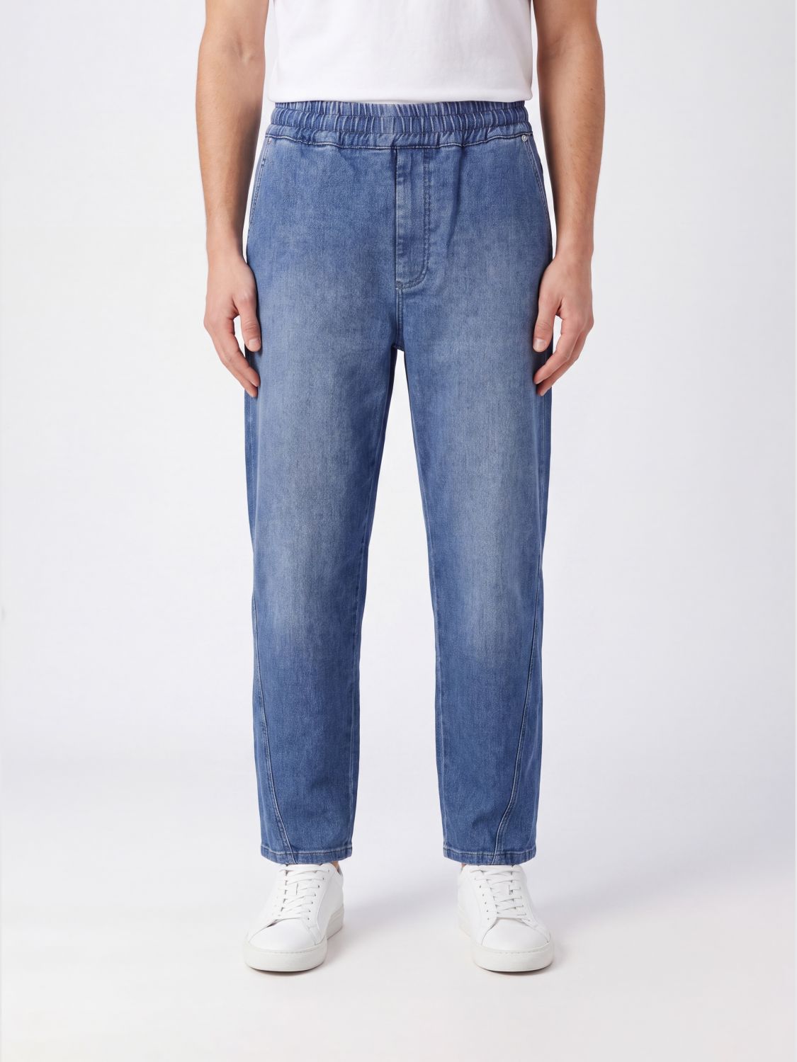 EMPORIO ARMANI Emporio Armani Elasticated Waist Wide-Leg Jeans