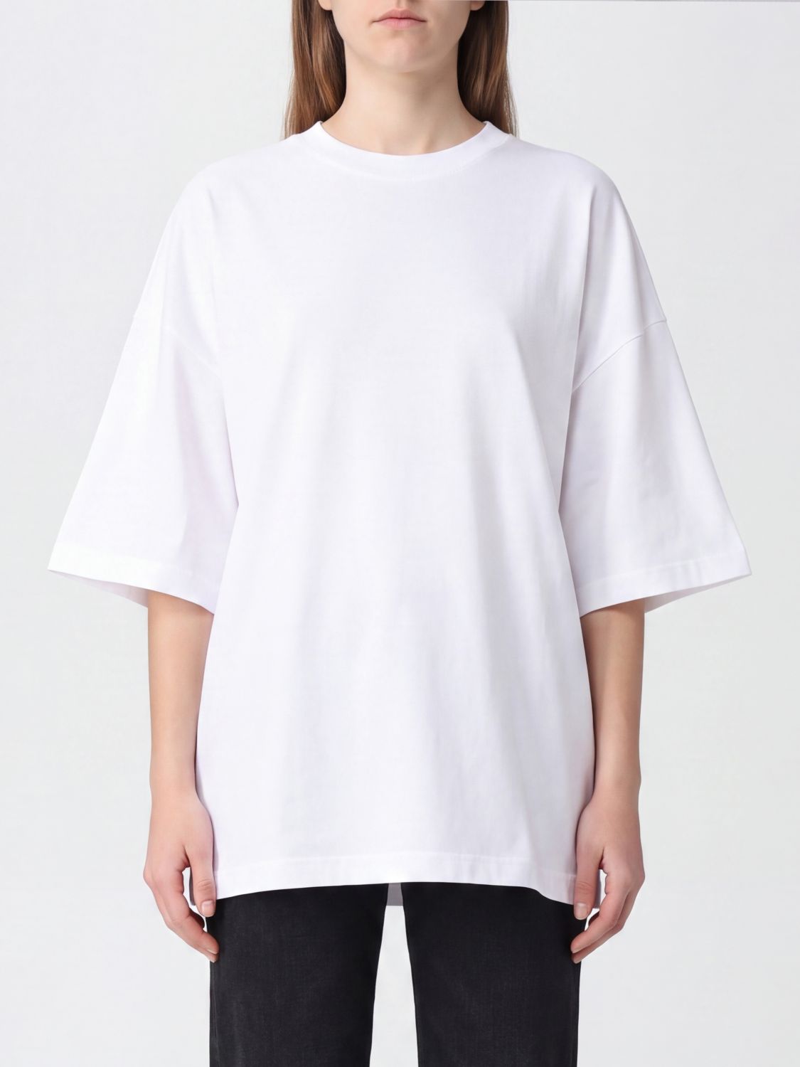 HAIKURE Haikure Oversized Cotton T-Shirt with Crew Neck and Back Slit