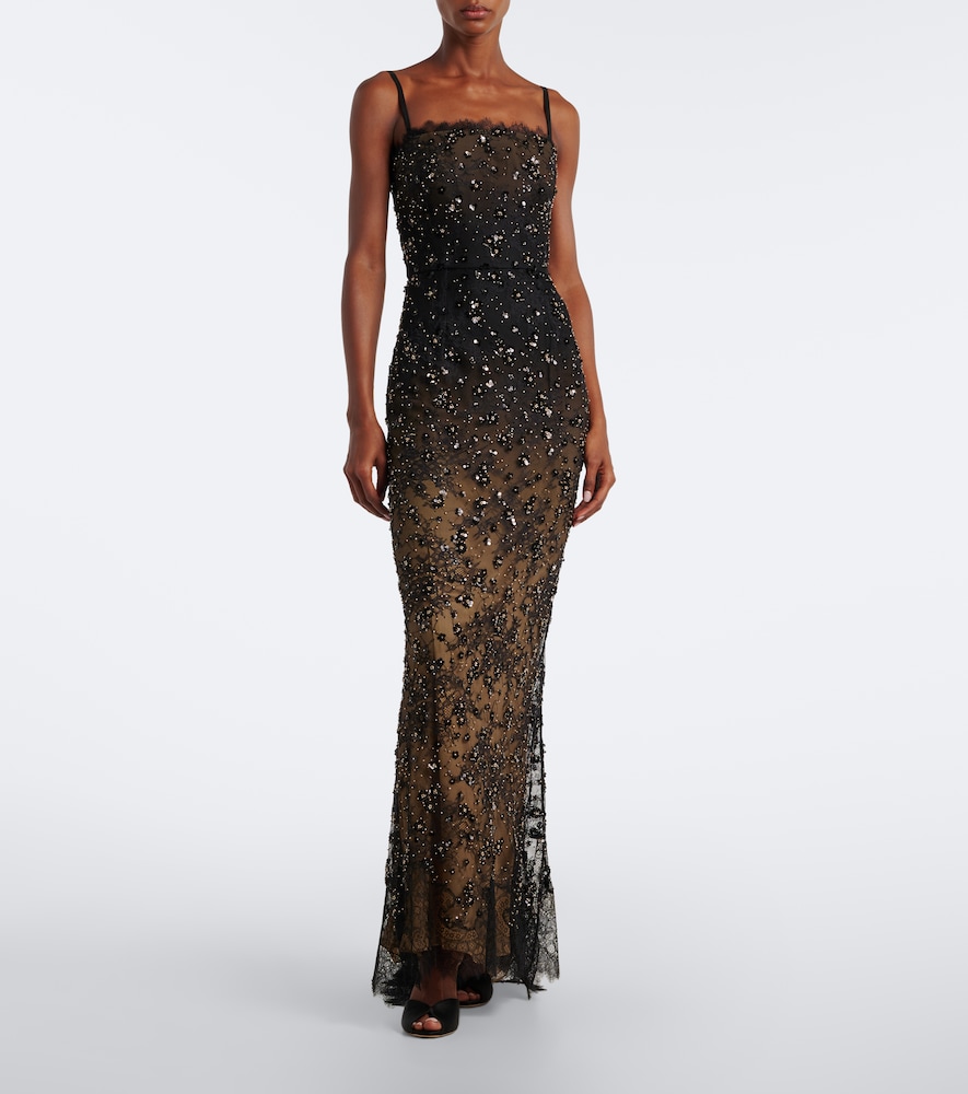 ELIE SAAB Elie Saab Embroidered Sequined Tulle Gown
