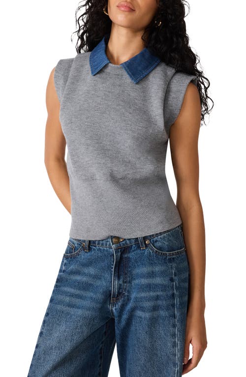 STEVE MADDEN Steve Madden Kelson Cap Sleeve Sweater with Point Collar