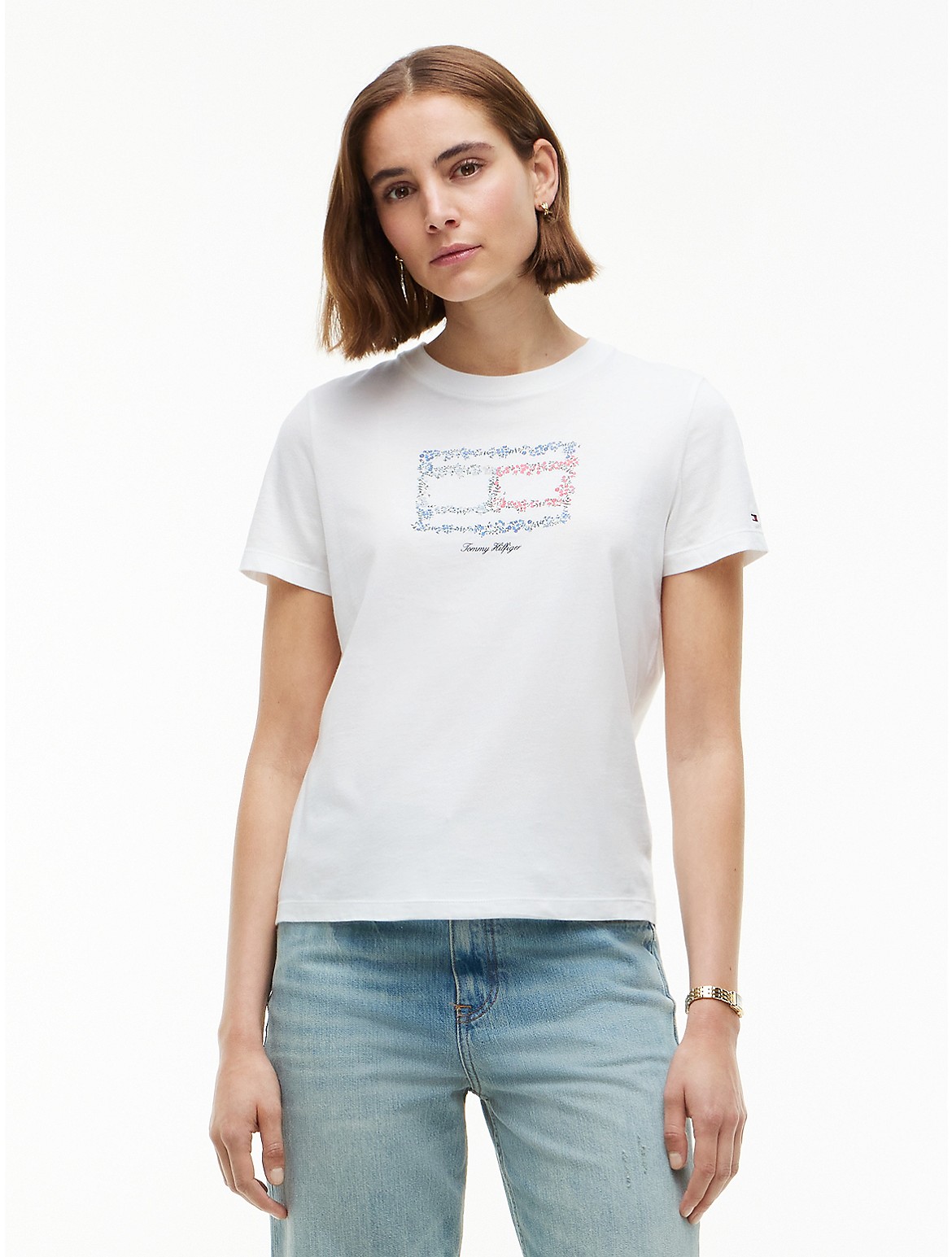 TOMMY HILFIGER Tommy Hilfiger Relaxed Fit Floral Flag Logo T-Shirt