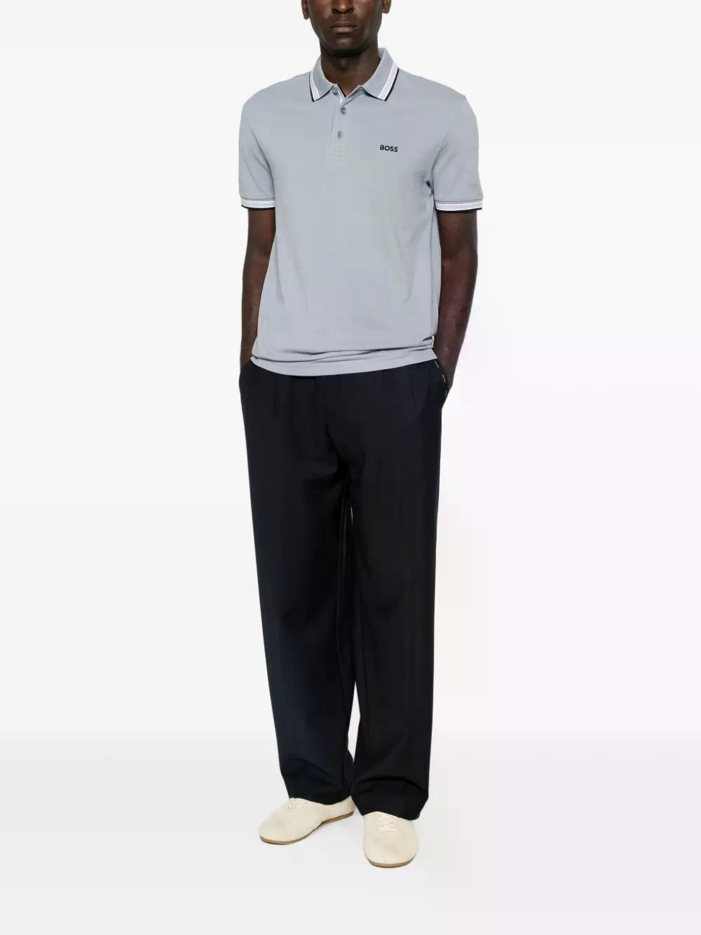 BOSS paddy logo-embroidered tipped polo shirt