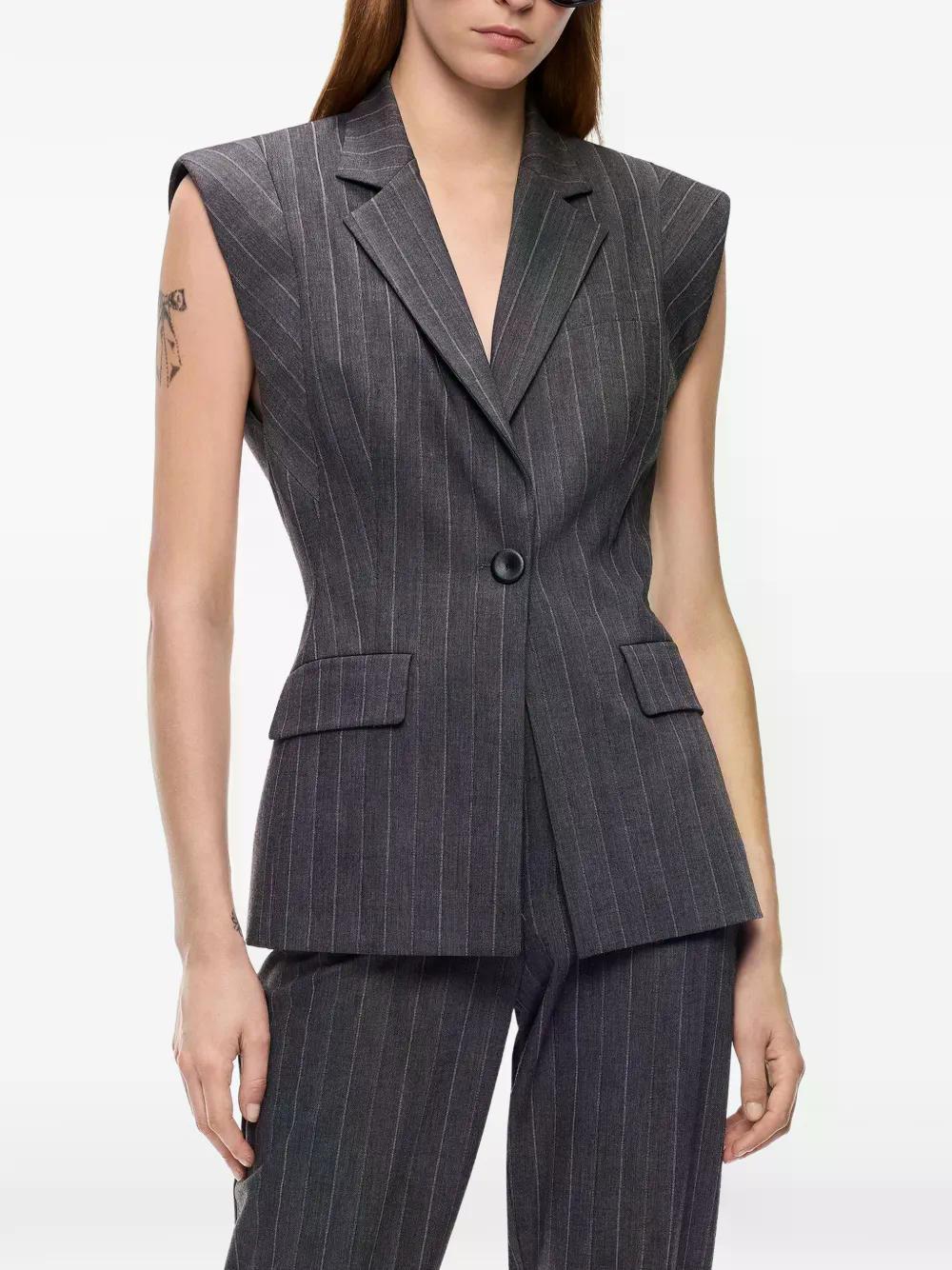 PINKO PINKO Pinstripe Padded-Shoulder Waistcoat
