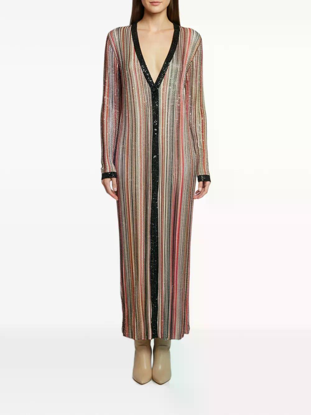 MISSONI Missoni Sequined Striped Lamé Wide-Leg Pants