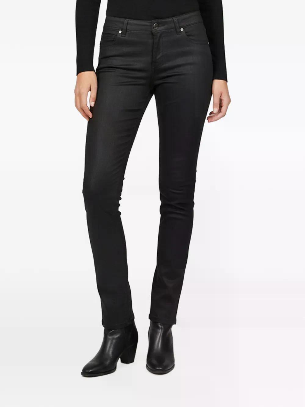 FENDI Fendi Black Coated Slim Fit Low-Rise Jeans