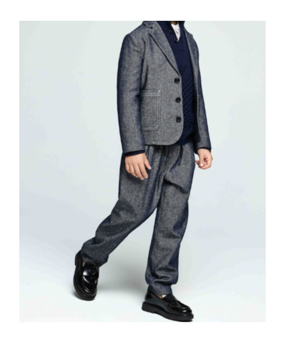EMPORIO ARMANI Emporio Armani Drawstring-Waist Herringbone Trousers