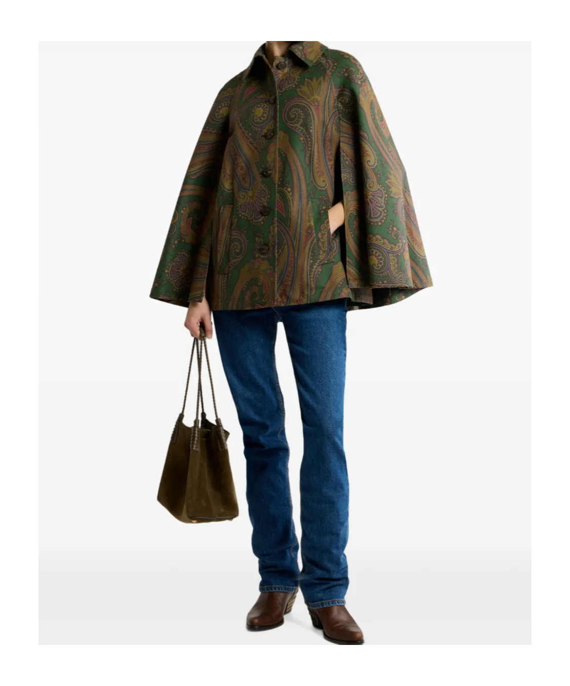 ETRO Etro Cotton Gabardine Paisley Motif Cape