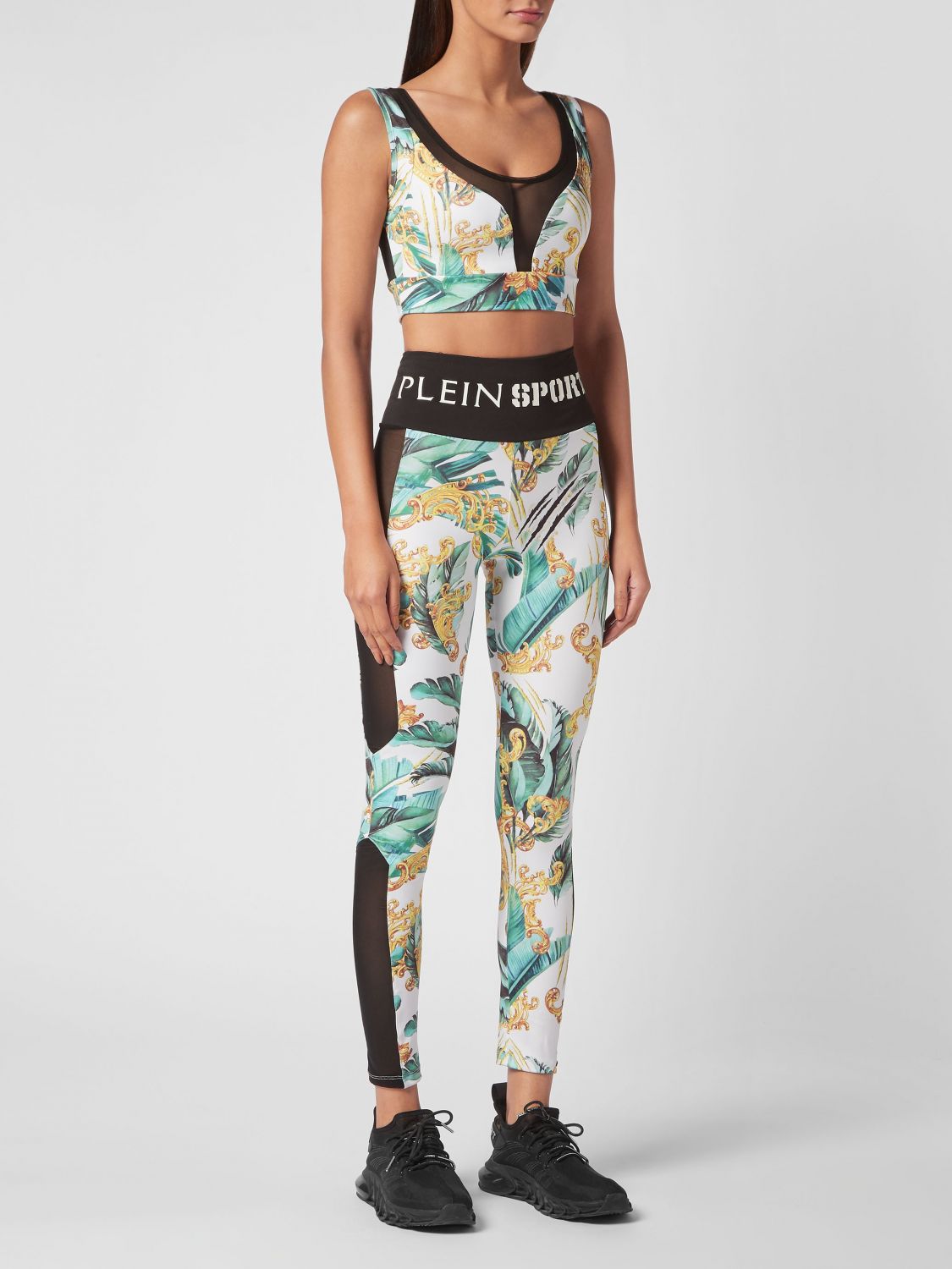 PLEIN SPORT Plein Sport Leggings with Tropical Print