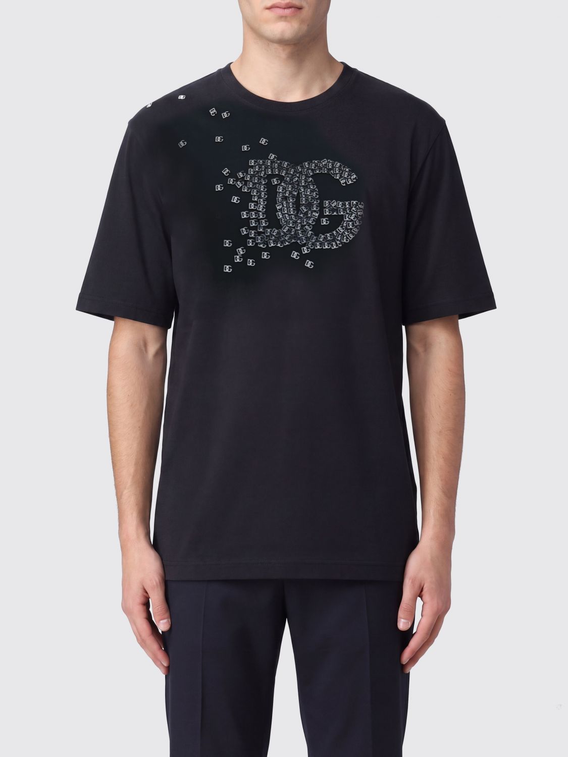 DOLCE & GABBANA crewneck cotton t-shirt with dg monogram