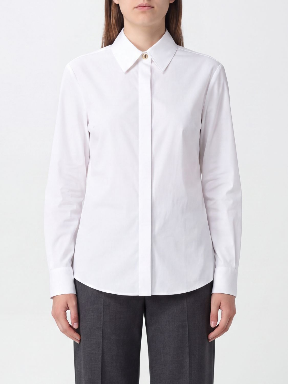 SPORTMAX Sportmax Slim Fit Cotton Shirt with Concealed Placket