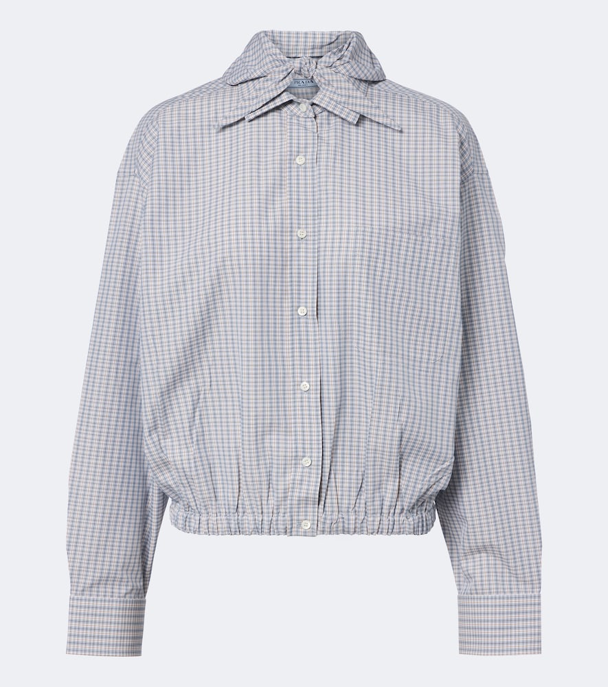 EBERJEY Eberjey Gingham Check Relaxed Fit Linen Blend Top