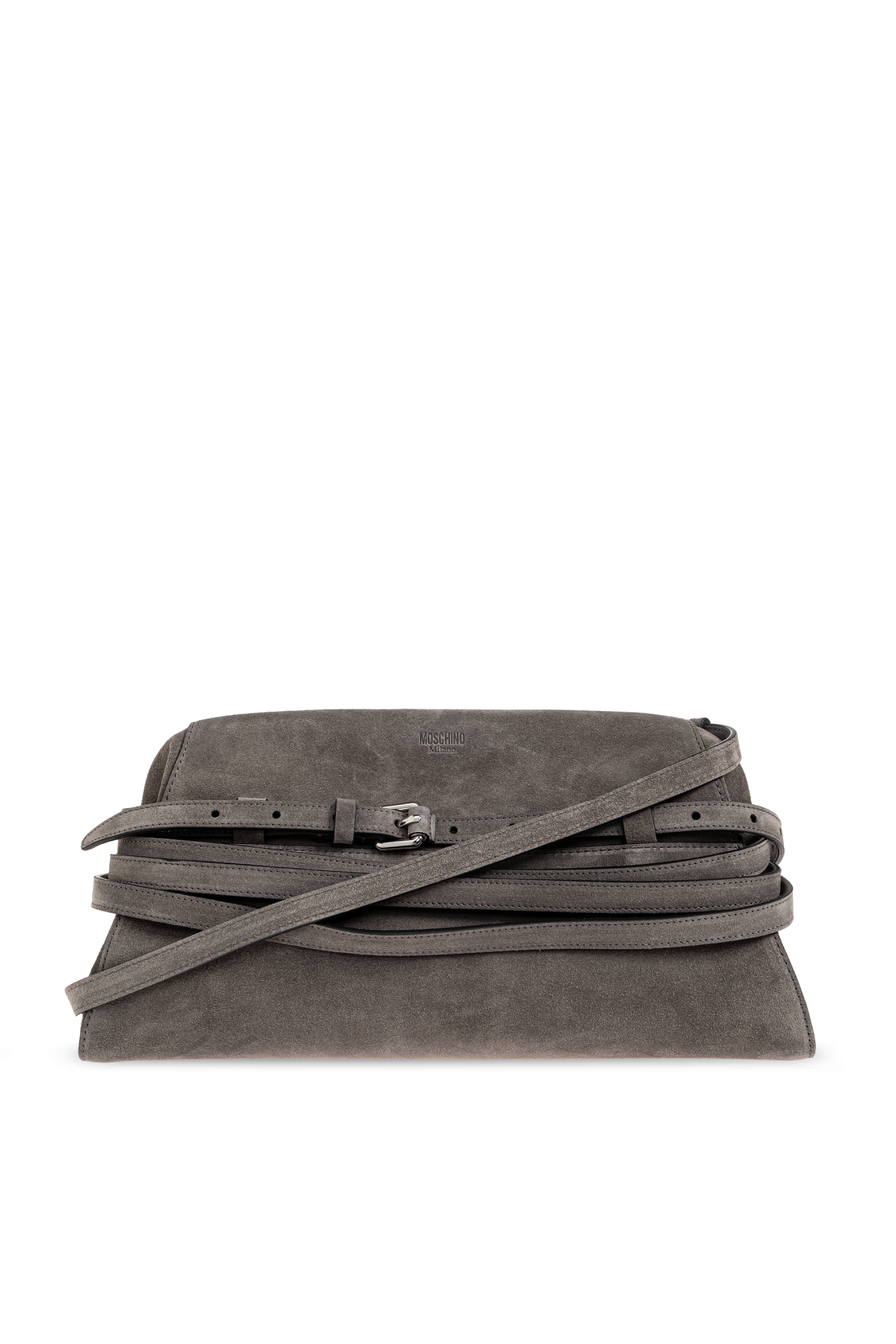 MOSCHINO Moschino "Tie Me" Suede Clutch