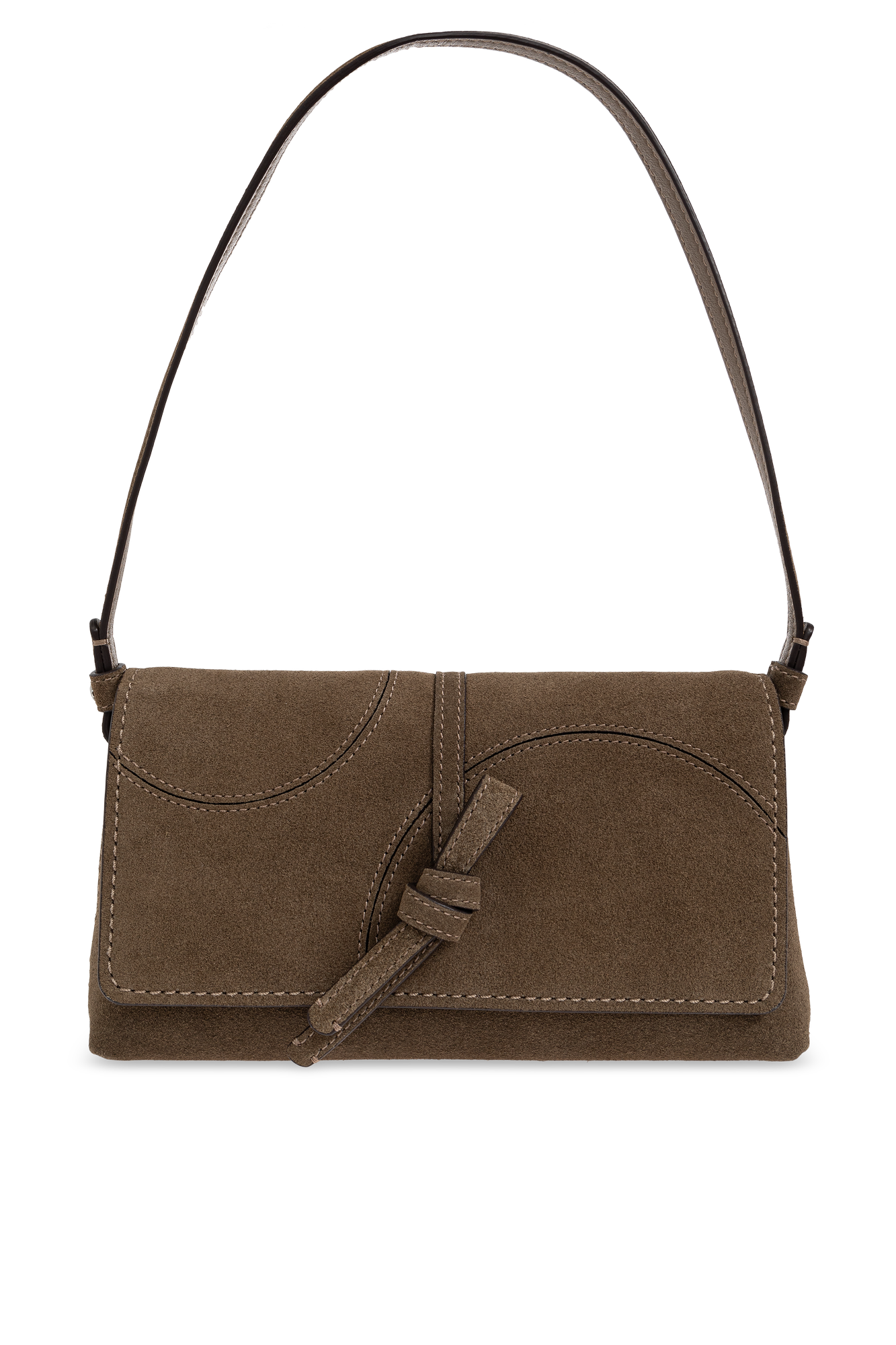 KATE SPADE NEW YORK Kate Spade Suede Shoulder Bag with Decorative Stitching