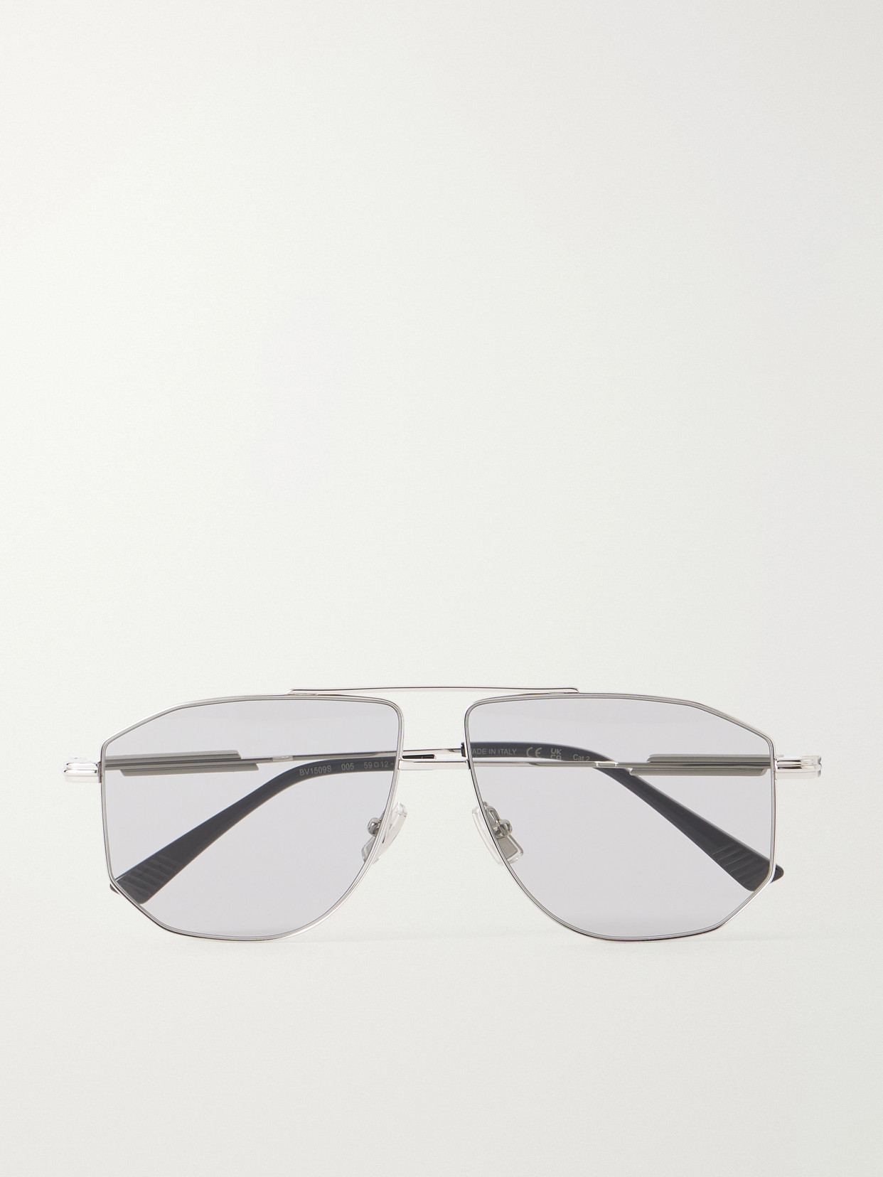 BOTTEGA VENETA BOTTEGA VENETA EYEWEAR Ribbon Snap Aviator-Style Metal Sunglasses