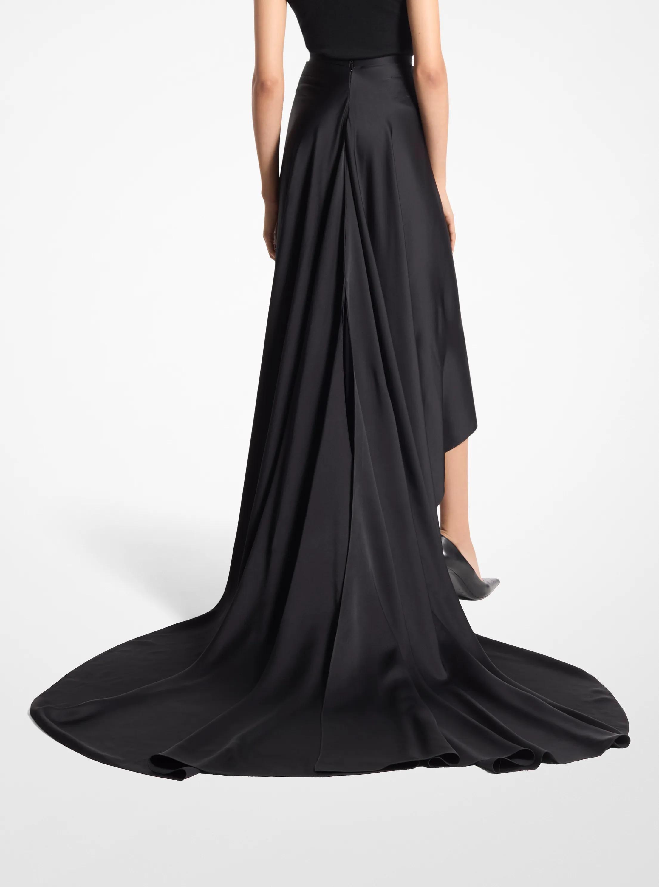 MICHAEL KORS Michael Kors Collection Satin Charmeuse Midi Skirt with Train