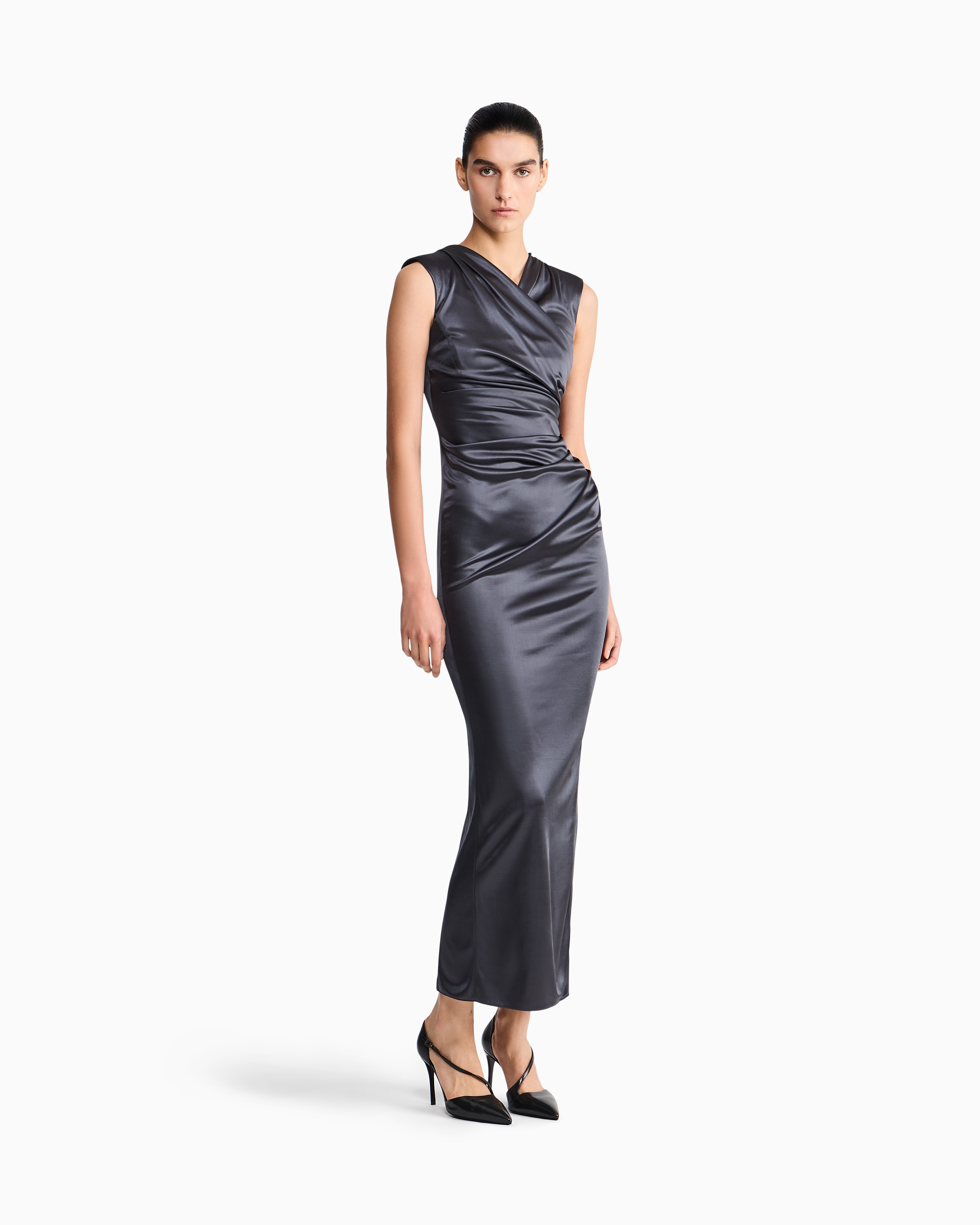 GIORGIO ARMANI Giorgio Armani Long Sleeveless Shiny Viscose Jersey Gown