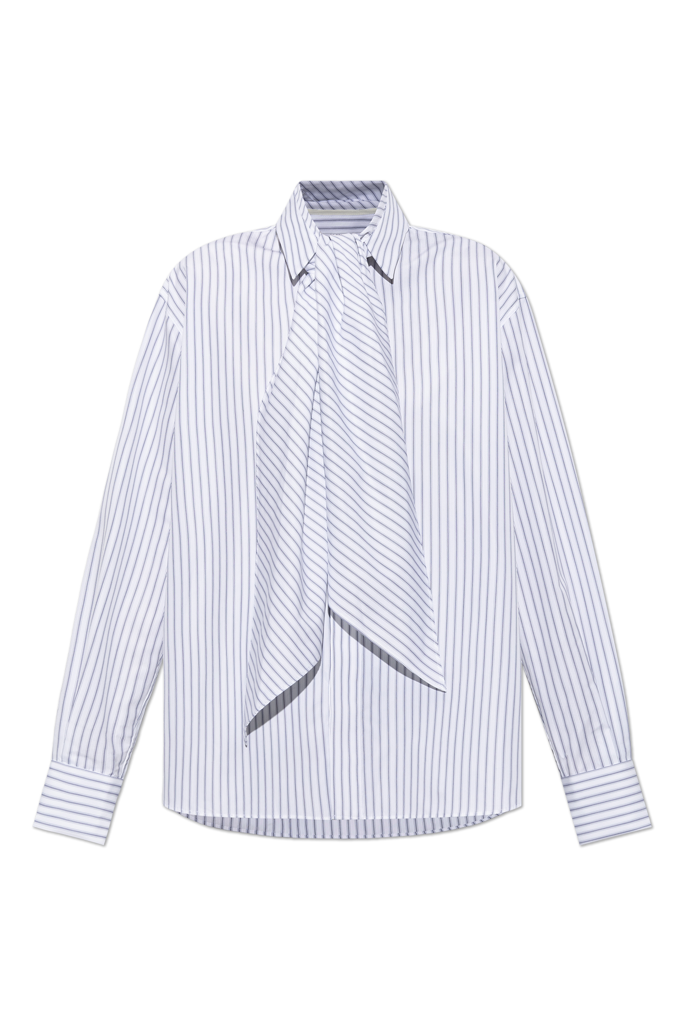 SACAI Sacai Striped Shirt with Decorative Neckline Tie