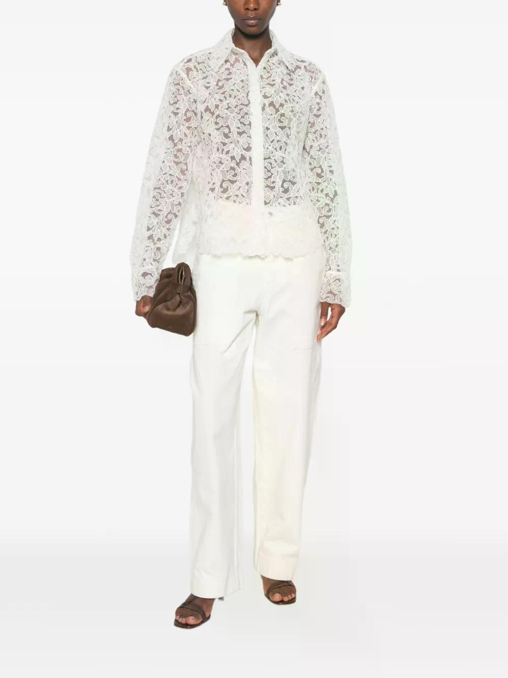 ERMANNO SCERVINO Ermanno Scervino Lace Overlay Scalloped-Edge Shirt