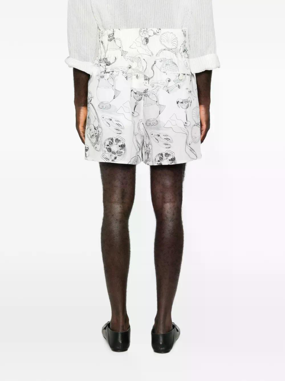 JACQUEMUS Jacquemus Graphic Print High-Waisted Wide-Leg Shorts