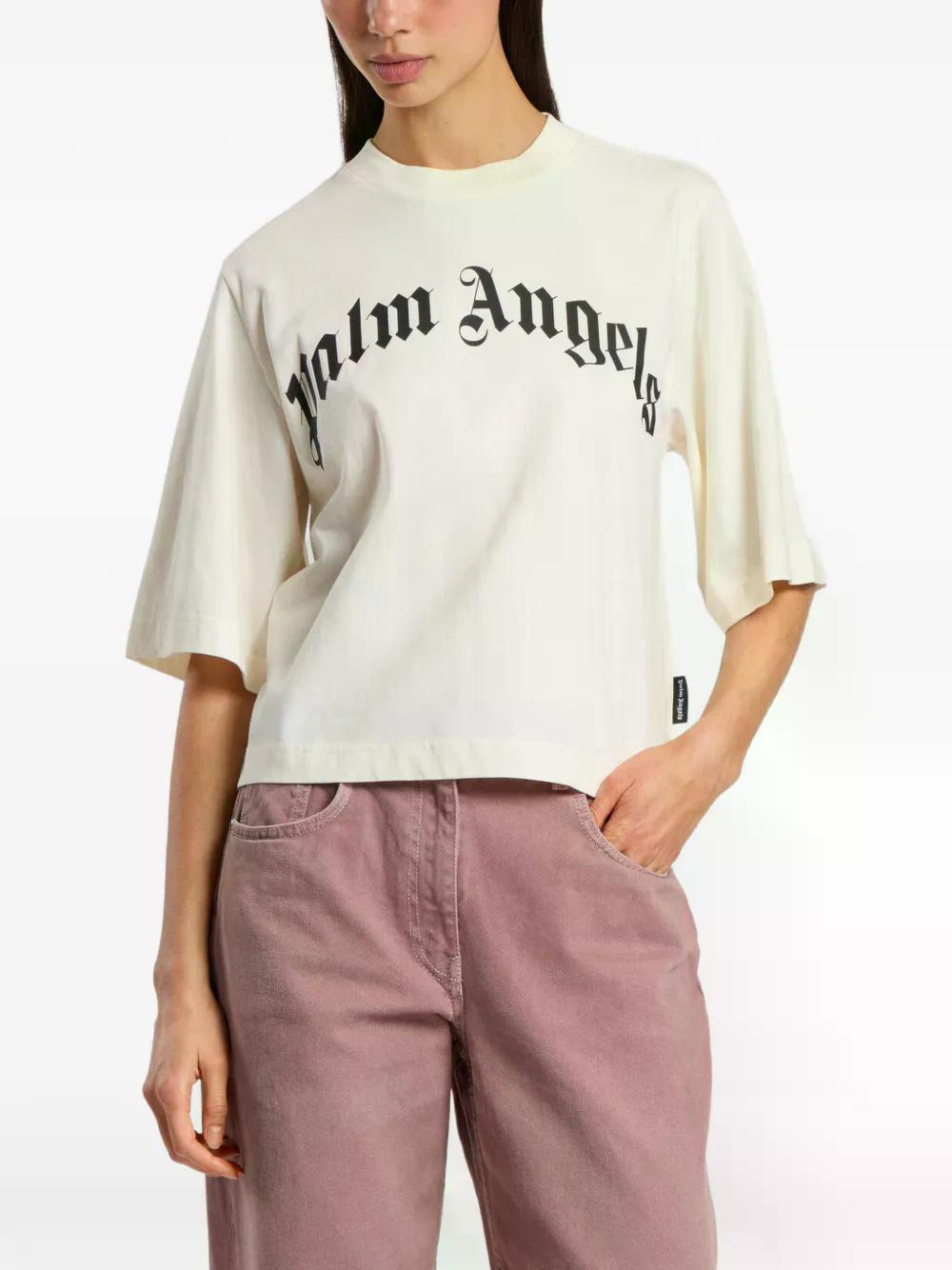 PALM ANGELS Palm Angels Logo Print Boxy T-Shirt