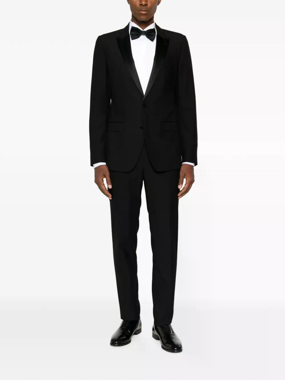 TRUZZI pleated-bib wing-collar shirt