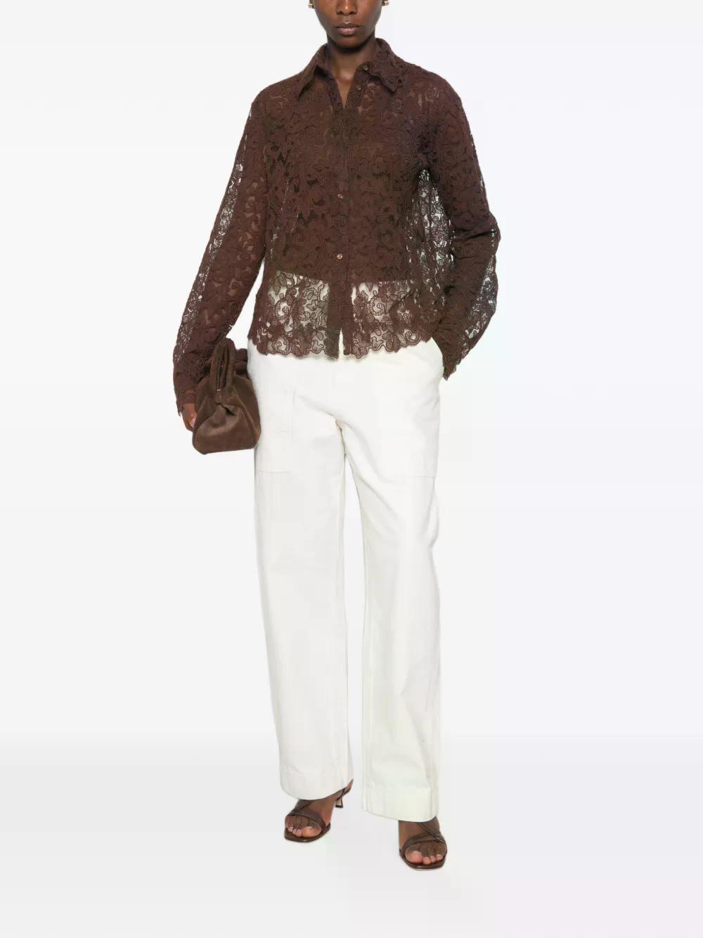 ERMANNO SCERVINO Ermanno Scervino Lace Overlay Long Sleeve Shirt