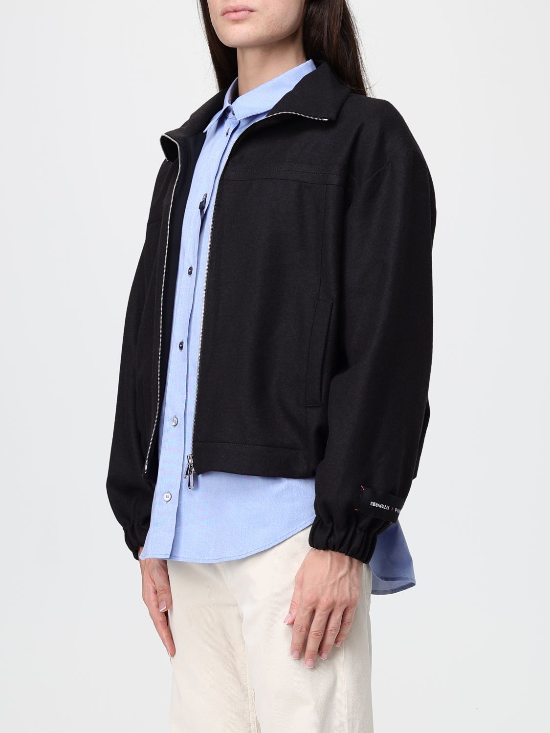 PINKO Pinko Relaxed Fit High Neck Wool Blend Bomber Jacket
